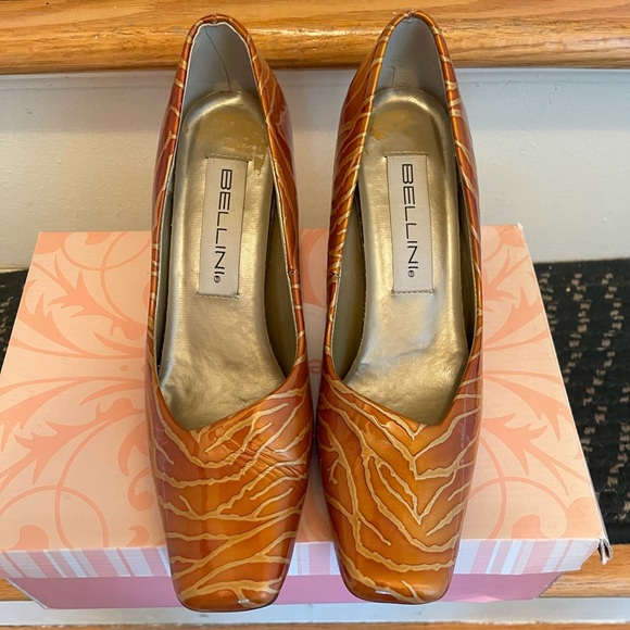 Shoes | Vintage Square Toe Pumps In Cognac | Poshmark